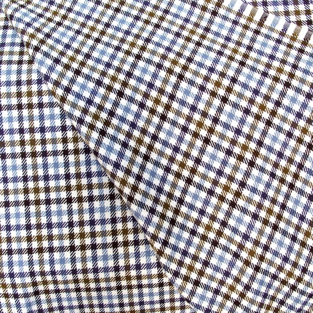 boucle tweed fabric prince de Galles prince of Wales check pattern teal ...