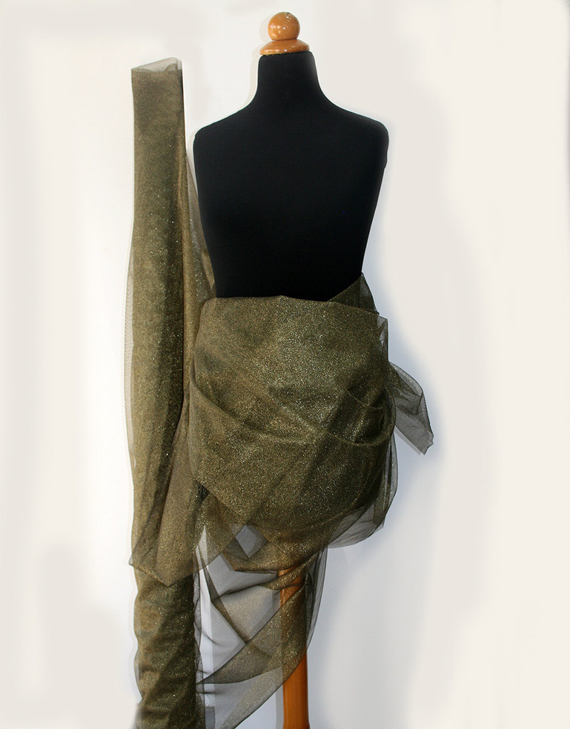 Brown color 2 way stretch tulle with real Lycra. | Bodikian Textiles