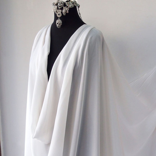 Silk white shiny chiffon fabric silk with lurex with shimmer bridal ...