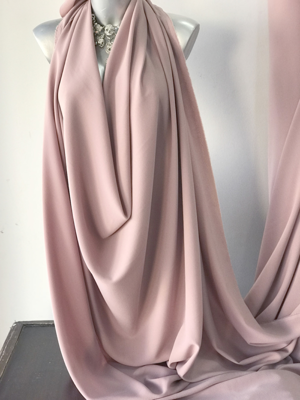 Powder Pink stretch crepe fabric 2 way stretch pebble crepe georgette ...