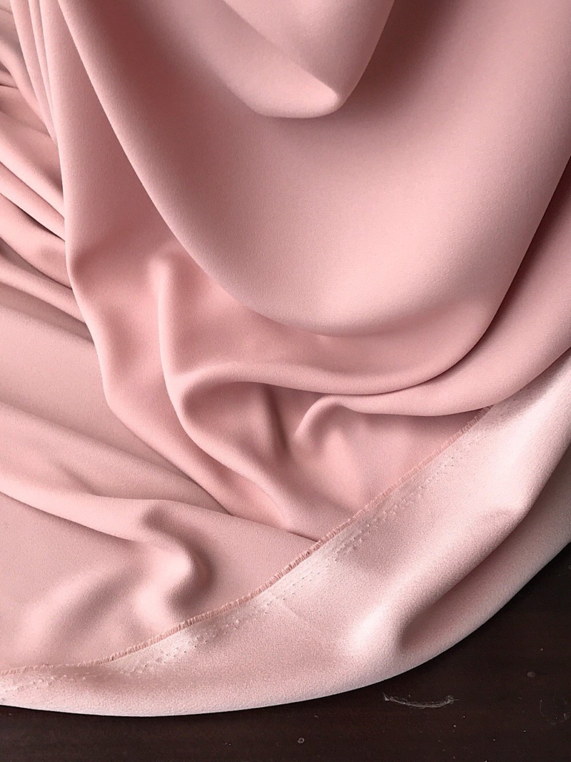 Blush Pink stretch crepe fabric, 2 way stretch pebble crepe textured ...