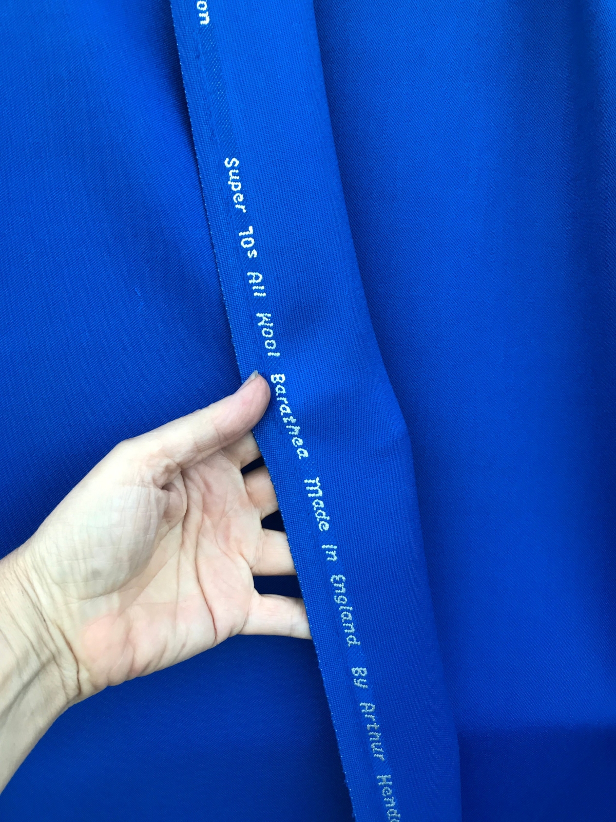 Blue Wool Venetian suiting super 70s Barathea medium weight suiting ...