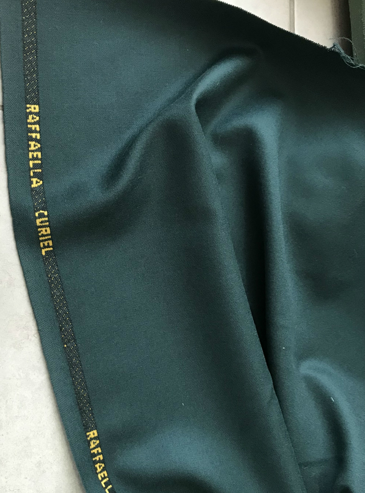 dark green wool suiting fabric, green wool flannel | Bodikian Textiles